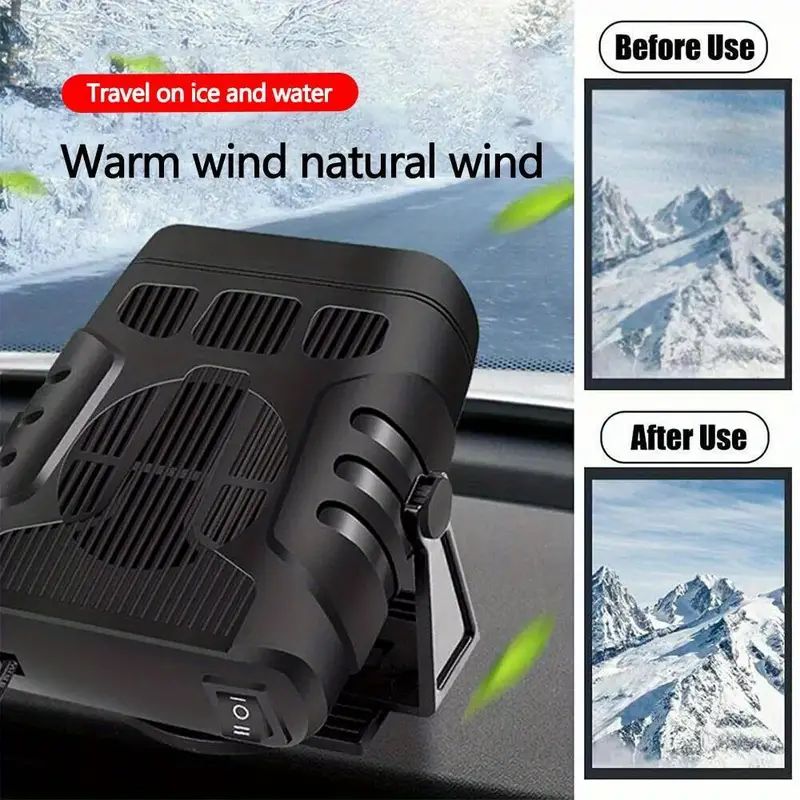 200W Car Heater, 12V Portable Windshield Defroster with Heating/Cooling ...