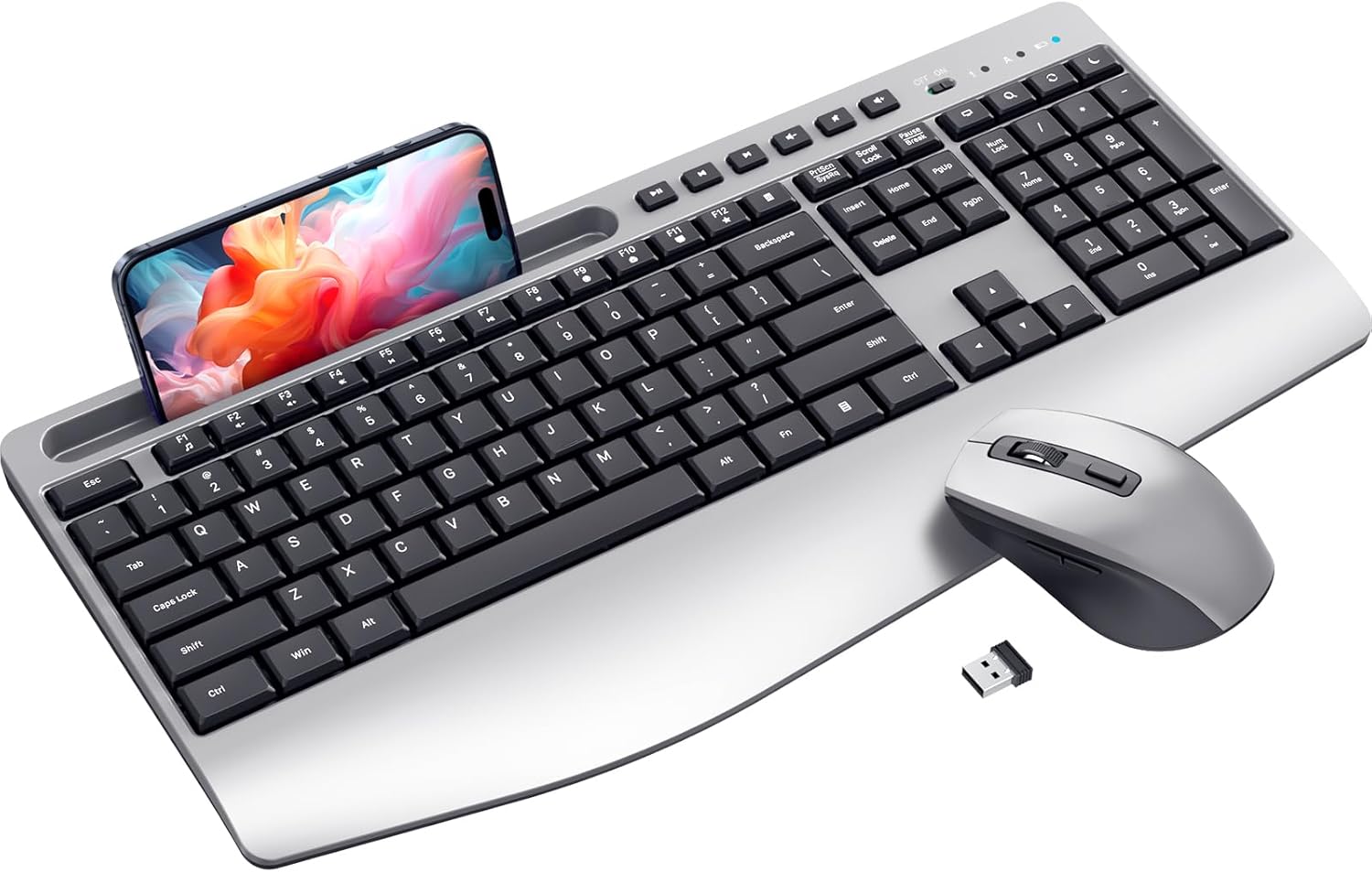 Wireless Keyboard and Mouse Combo,LIZRROT Ergonomic Computer Keyboard ...