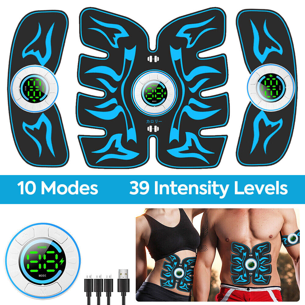 Rechargeable Abdominal Muscle Stimulator Trainer Abs Fitness Excersize ...
