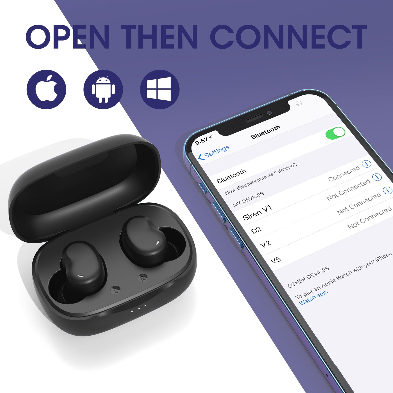 Mpow BH550 Wireless Earbuds, Siren V1 Bluetooth Earbuds in-Ear with St – MPOW