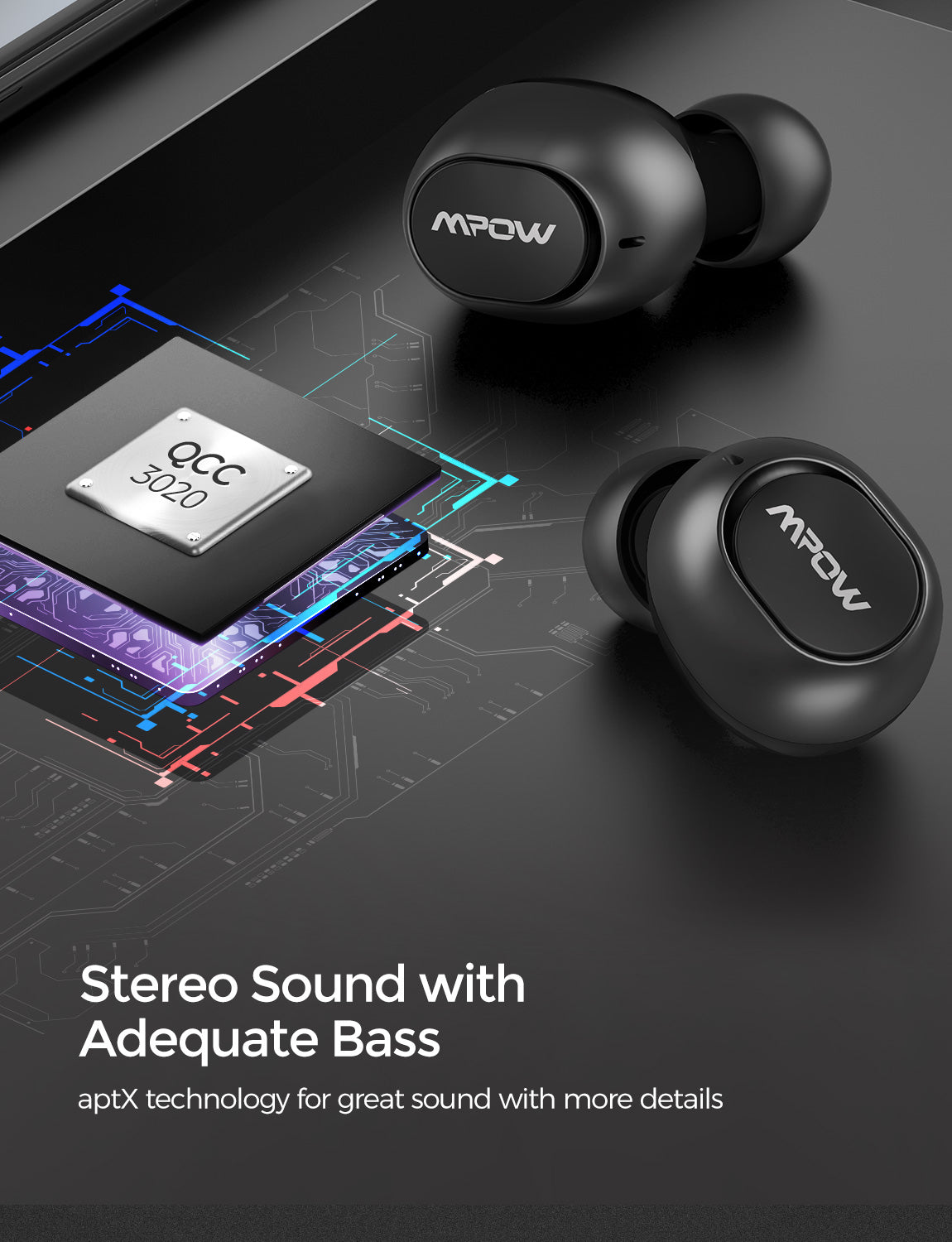 Mpow M5 aptX True Wireless Earbuds with cVc 8.0 Noise Cancellation – MPOW