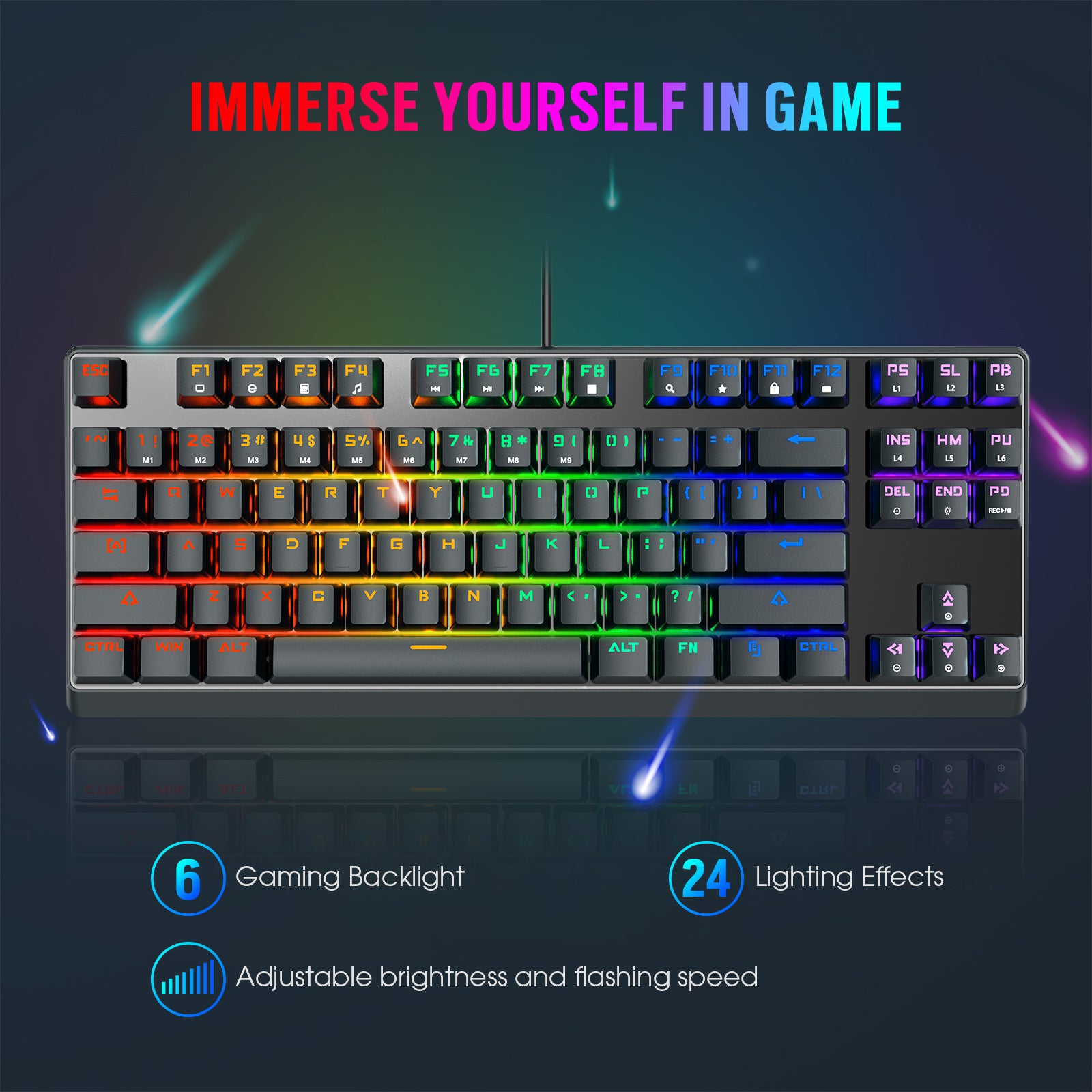 Wired Gaming Keyboard with 87 Key – MPOW
